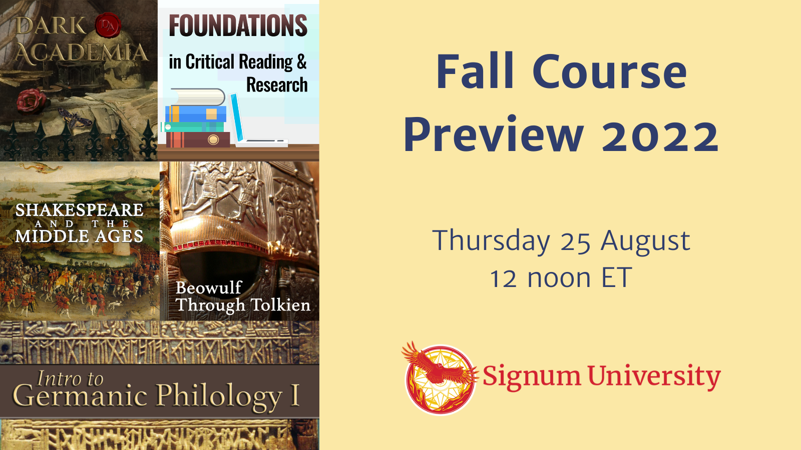 Fall Courses 2022 Preview - Signum University