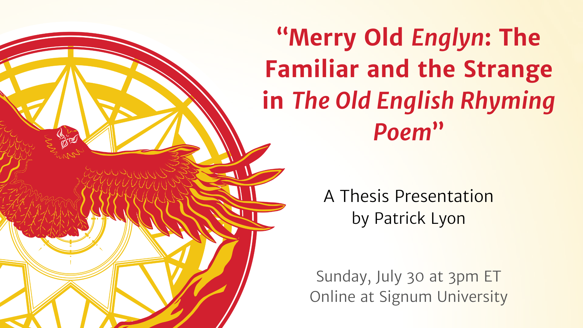 Thesis Theater: Patrick Lyon, “Merry Old Englyn: The Familiar and the ...